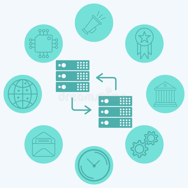 Data Transfer Vector Icon Sign Symbol Stock Illustration - Illustration ...