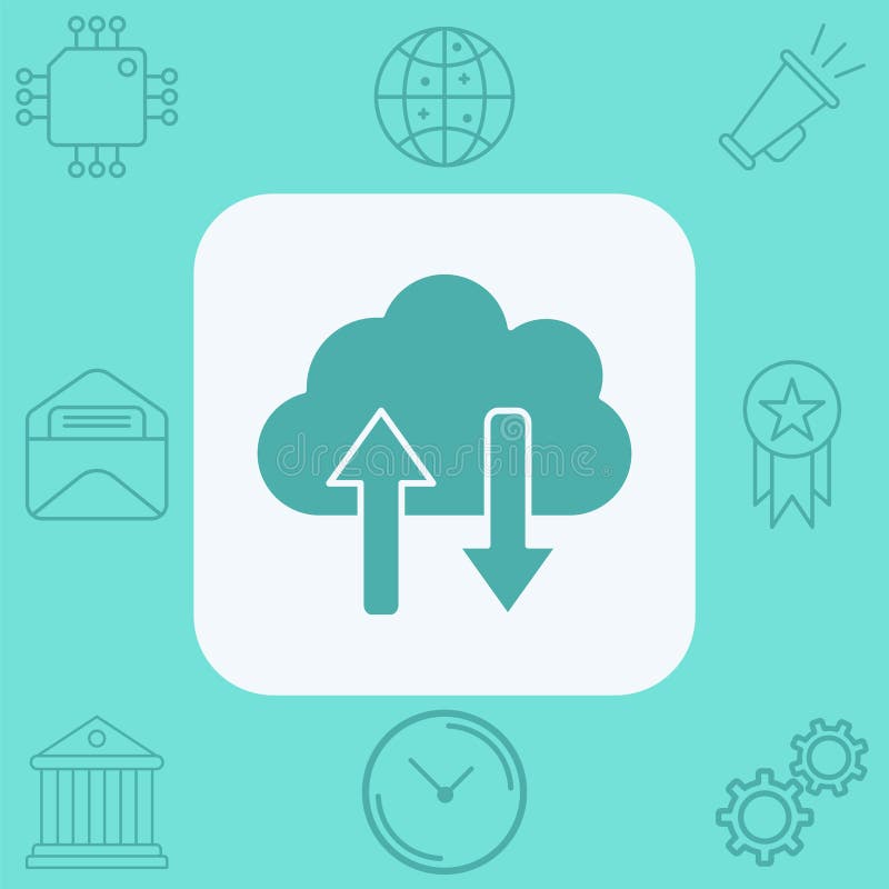 Data Transfer Vector Icon Sign Symbol Stock Vector - Illustration of ...