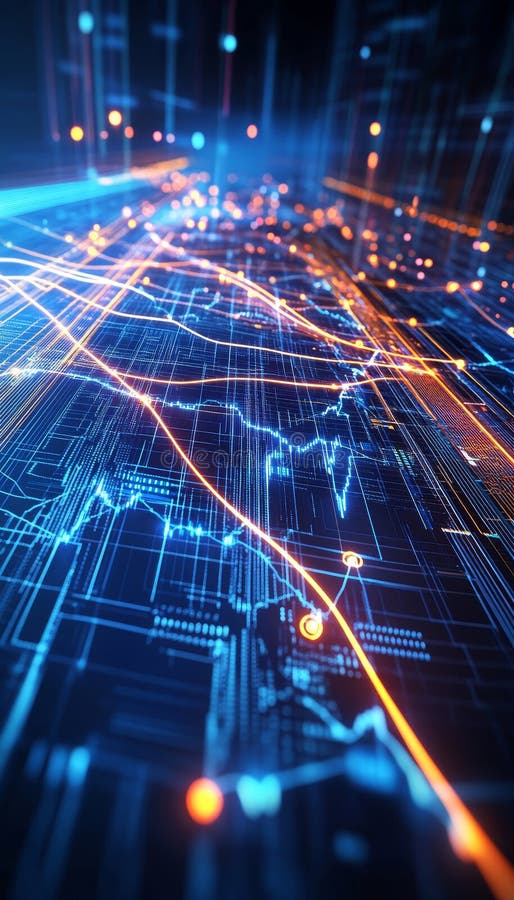 Data Transfer Visualization. Technology Design. Electronic Circuit ...