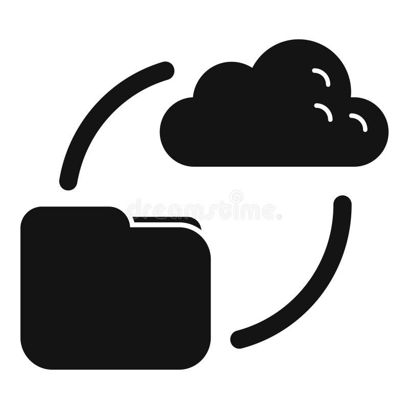 Data Transferring from Cloud Storage To Folder Icon Stock Vector ...