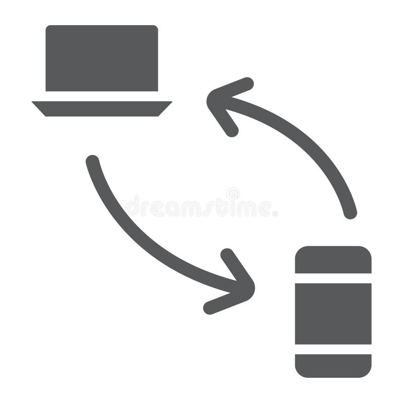 Data Transferring from Laptop To Smartphone Glyph Icon, Technology and ...