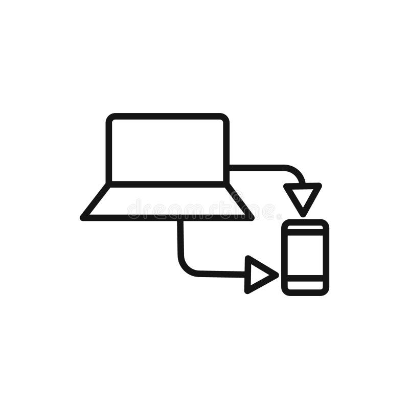 Data Transferring Logo Sign Vector Outline Stock Vector - Illustration ...