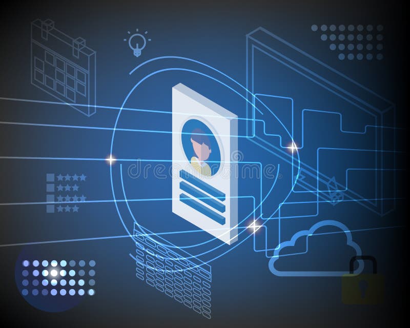 Data Transform with Digital Human Resources Database Vector Stock ...