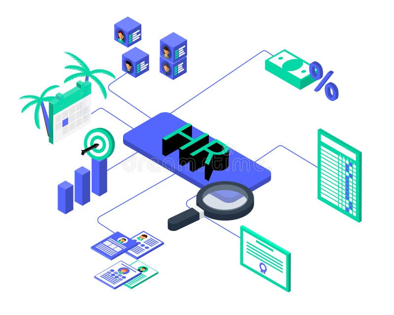 Data Transform With Human Resources Or Hr Database Vector Stock Vector Illustration Of