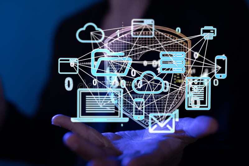 A Data Transmission Channel. Motion of Digital Data Flow. Transferring ...