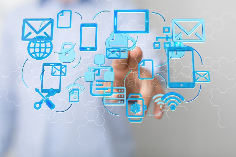 A Data Transmission Channel. Motion of Digital Data Flow. Transferring ...