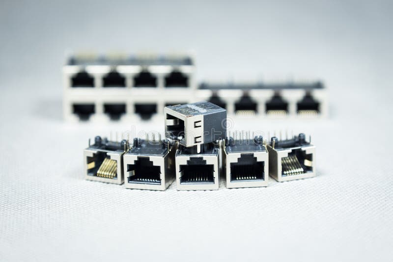 Data Transmission Connectors Stock Image - Image of receptacle, jack ...