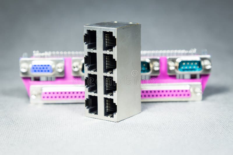 Computer Motherboard Connectors Stock Image - Image of colorful ...