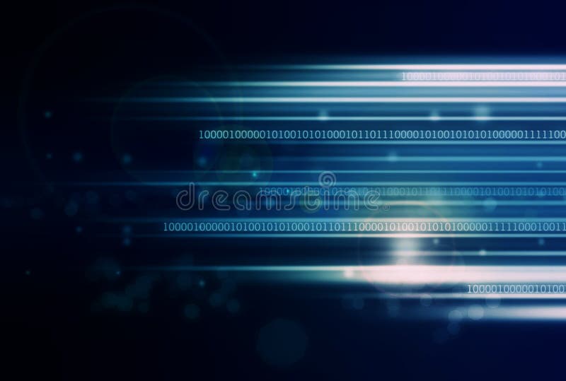 Data in Transmission. Cropped View of a Data Stream Against a Black ...