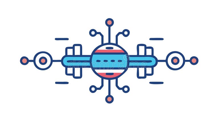 Data Transmission Node, Network Connectivity Digital Hub, Vector Design ...