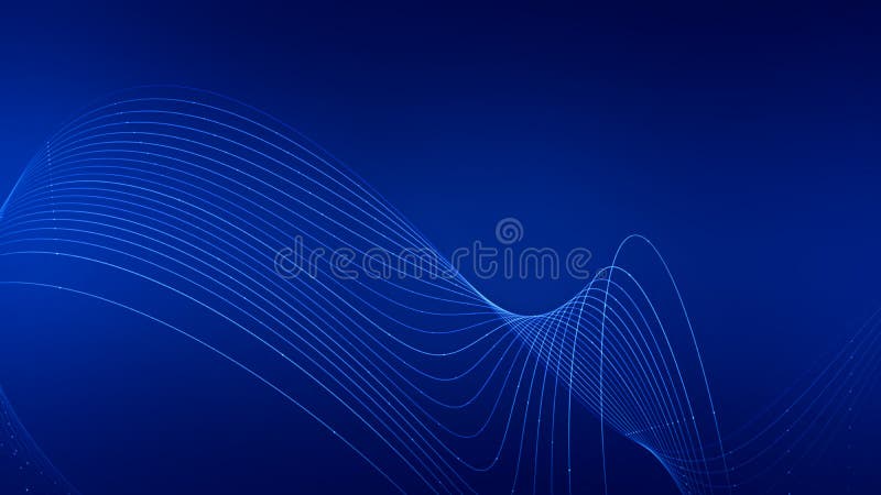 Data Tunnel. Curve of Data Connect for Dots and Lines on Blue Abstract ...
