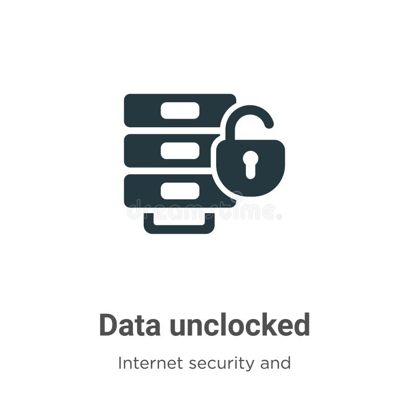 Data Unclocked Vector Icon on White Background. Flat Vector Data ...