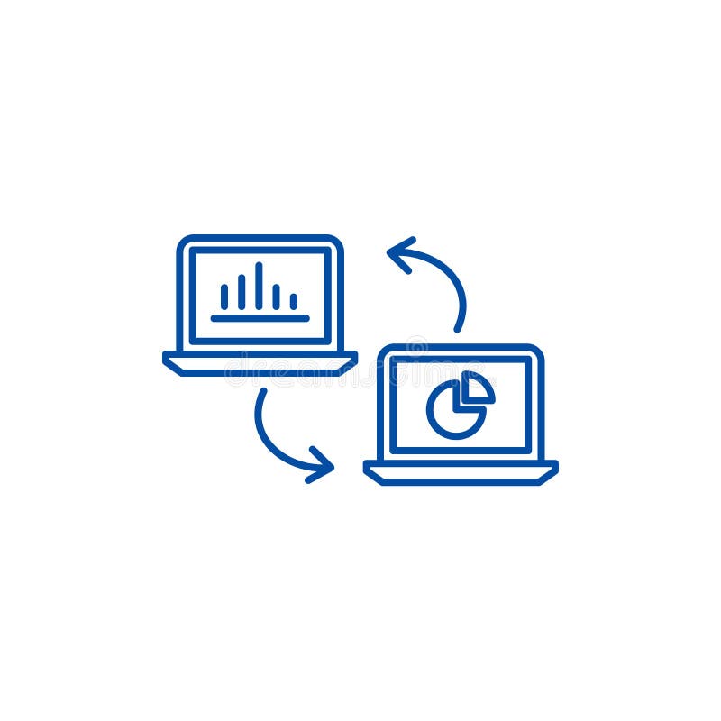 Data Update Line Icon Concept. Data Update Flat Vector Symbol, Sign ...