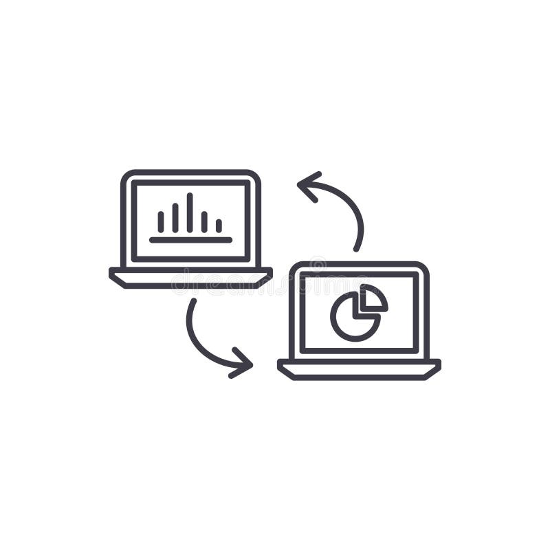 Update Computer Data Black Icon, Vector Sign on Isolated Background ...