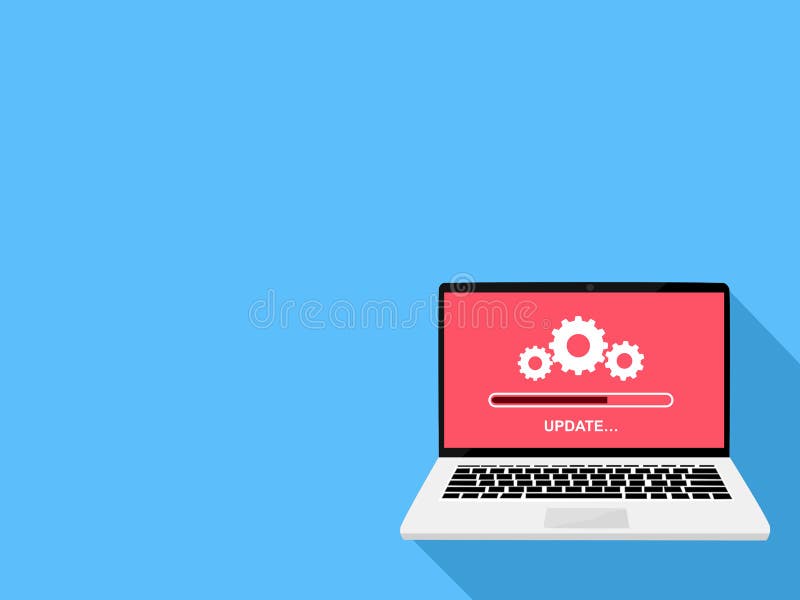 Data Update or Synchronize with Bar Process and Long Shadow. Vector ...