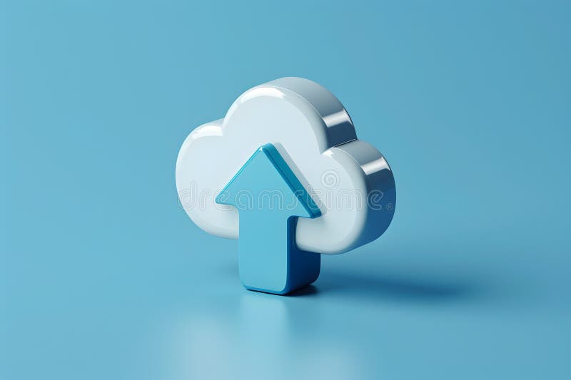 Data Upload Icon in 3d Style with an Isolated Background Stock ...