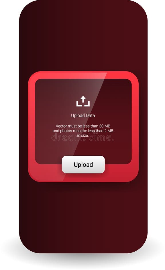 Data Upload Interface Design with Modern Button and Minimalist Red ...