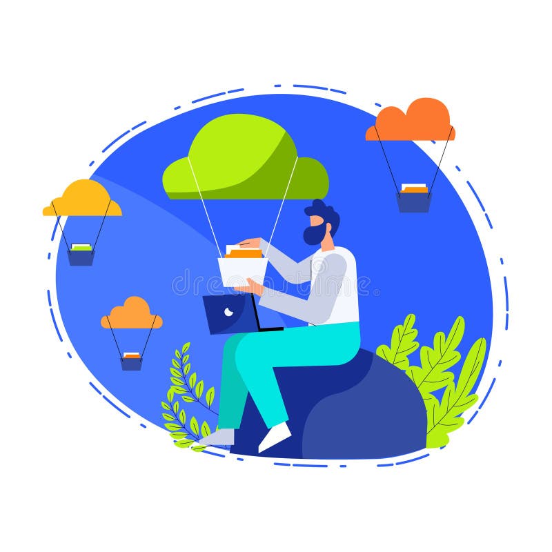 Data Upload Online Illustration Concept Vector, Data Analyzing Design ...