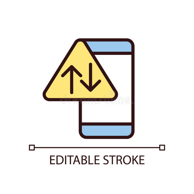 Data Usage Warning Black Glyph Icon Stock Vector - Illustration of logo ...