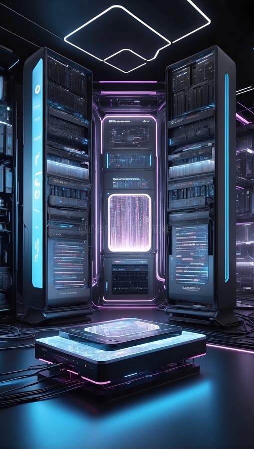 Data Utopia: QuantumQuotient S 3D Symphony. AI Generate Stock ...