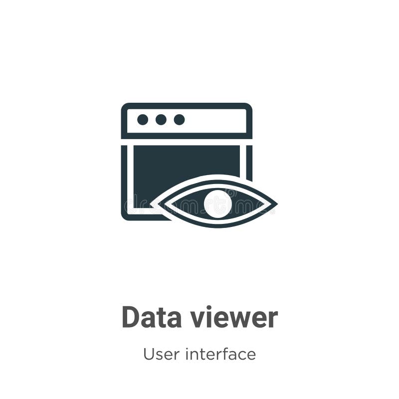 Data Viewer Icon Vector Sign and Symbol Isolated on White Background ...