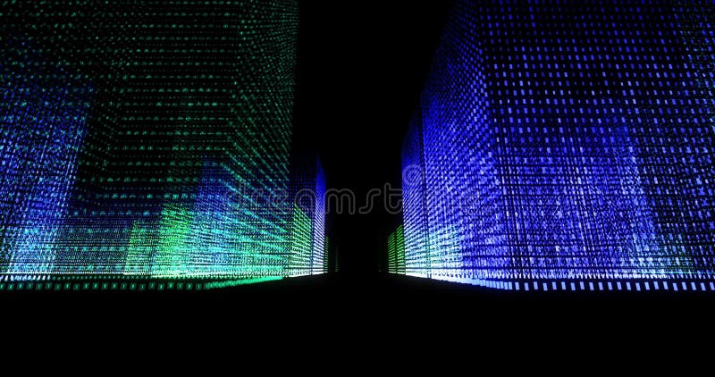 Data, Virtual and Neon City Grid with System Infrastructure ...