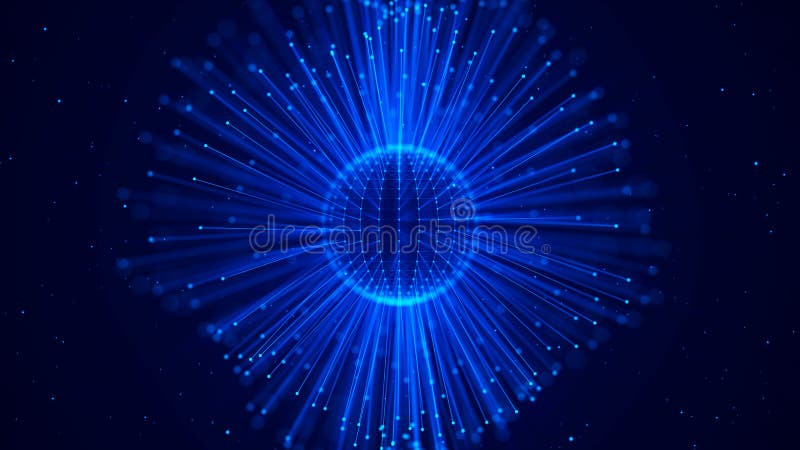 Data Visualization. Abstract 3d Futuristic Sphere. Particles and Energy ...