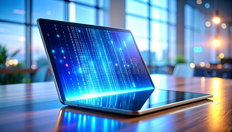 Data Visualization Action on Modern Laptop in Office Environment High ...