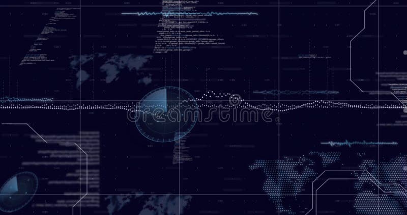 Data Visualization and Analysis Image Over World Map and Radar Graphics ...