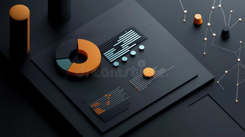 Data Visualization and Analysis Tools Dark Theme Stock Illustration ...
