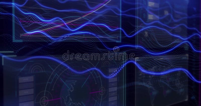 Data Visualization and Analytics Animation Over Digital Interface with Graphs and Charts Stock ...