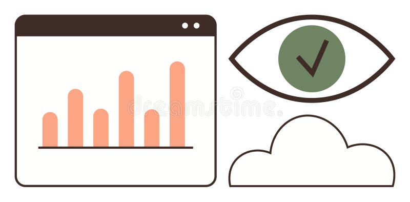 Data Visualization with Analytics Dashboard, Eye Checkmark, and Cloud ...