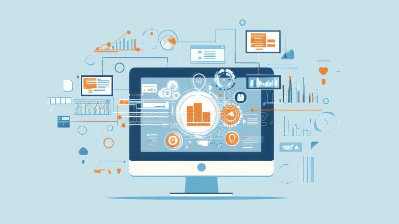 Data Visualization & Analytics Dashboard Stock Illustration ... Data Visualization & Analytics Dashboard Stock Illustration ...