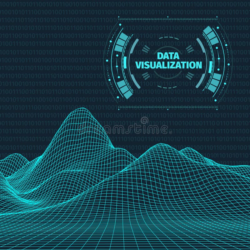 Data Visualization Background Futuristic Design Hud Element Binary Code Coding And