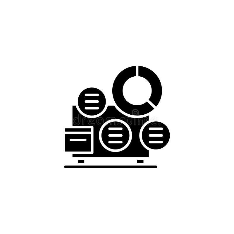 Data Visualization Black Icon Concept. Data Visualization Flat Vector ...