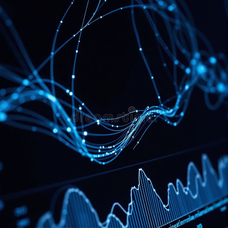 Data Visualization in Blue Tones Representing Complex Data Analysis ...