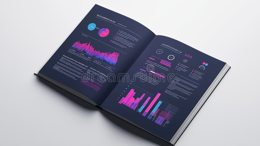 Data Visualization Book Open To Detailed Charts and Graphs on Analytics ...