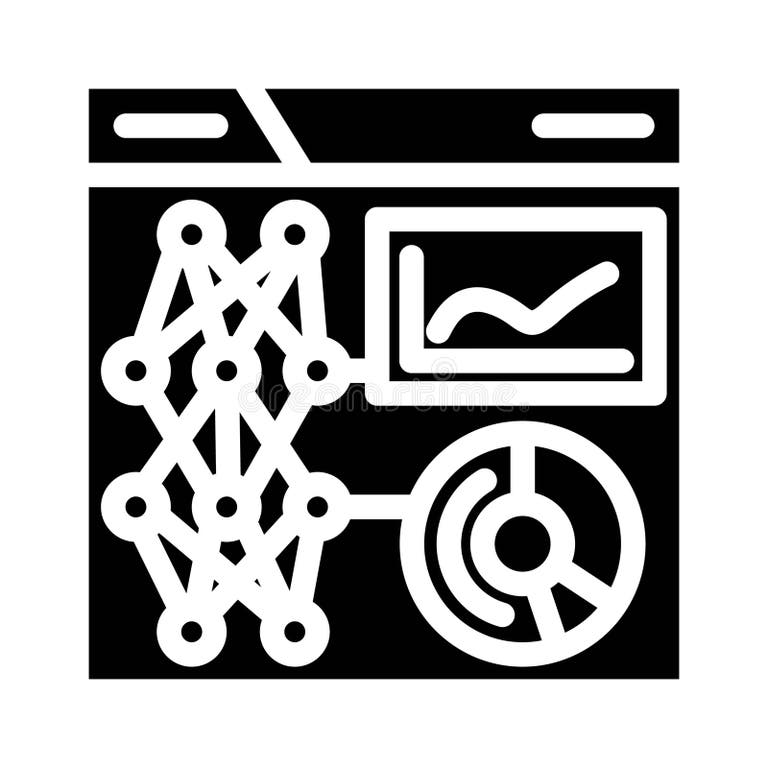 Data Visualization Chart Deep Learning Glyph Icon Vector Illustration ...