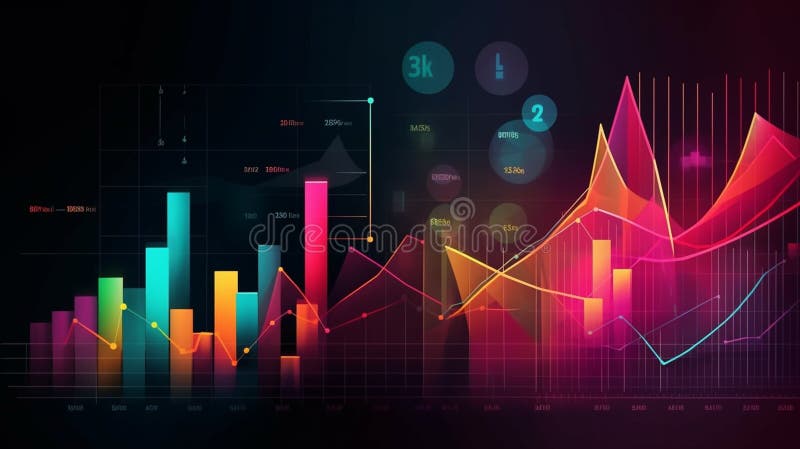 Data Visualization Charts Diagrams, Vibrantly Illustration with ...