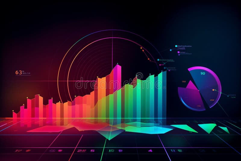 Data Visualization Charts Diagrams, Vibrantly Illustration with ...