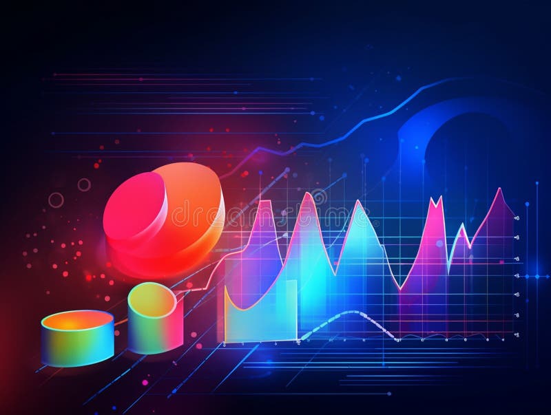 Data Visualization Charts Diagrams, Vibrantly Illustration with ...