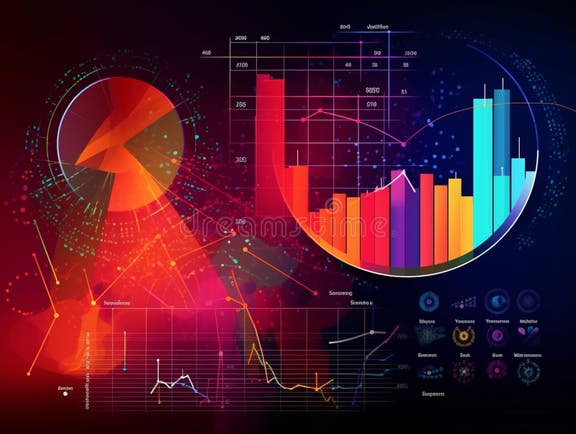 Data Visualization Charts Diagrams, Vibrantly Illustration with ...