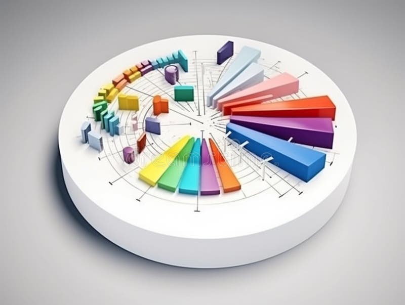 Data Visualization Charts Diagrams, Vibrantly Illustration with White ...