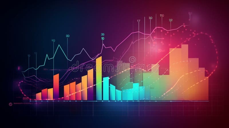 Data Visualization Charts Diagrams, Vibrantly Illustration with ...
