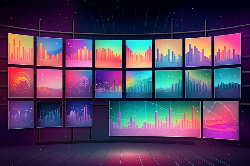 Data Visualization Charts Diagrams, Vibrantly Illustration with ...