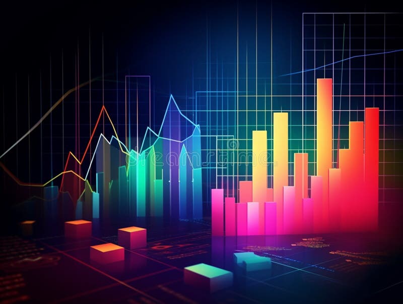 Data Visualization Charts Diagrams, Vibrantly Illustration with ...