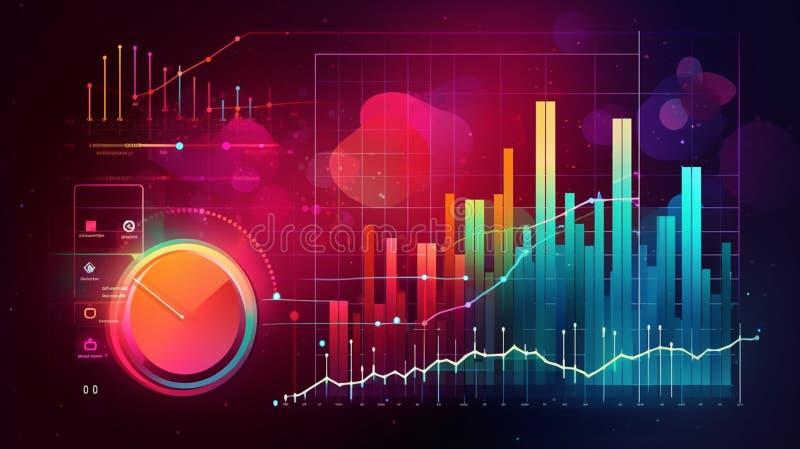 Data Visualization Charts Diagrams, Vibrantly Illustration with ...
