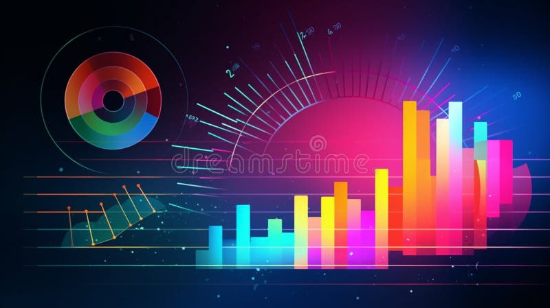 Data Visualization Charts Diagrams, Vibrantly Illustration with ...