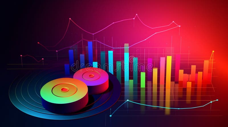 Data Visualization Charts Diagrams, Vibrantly Illustration with ...