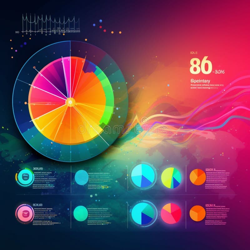 Data Visualization Charts Diagrams, Vibrantly Illustration with ...
